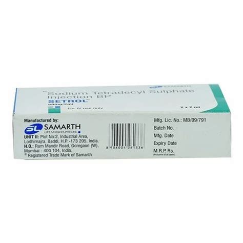 Setrol Injection Tetradecyl Sulphate Injction At Best Price In Ambala