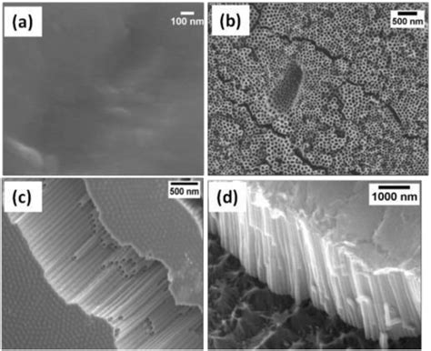 Figl A And B Shows The Sem Image Of The Ti Foil Before And After