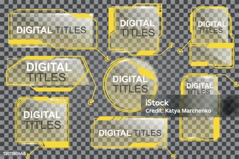 웹 브로셔 프레젠테이션 또는 인포그래픽을 위한 다양한 모양 레이아웃 요소의 컬렉션입니다 투명 한 배경에 격리 된 미래 스타일의 Hud 템플릿 가격에 대한 스톡 벡터 아트 및