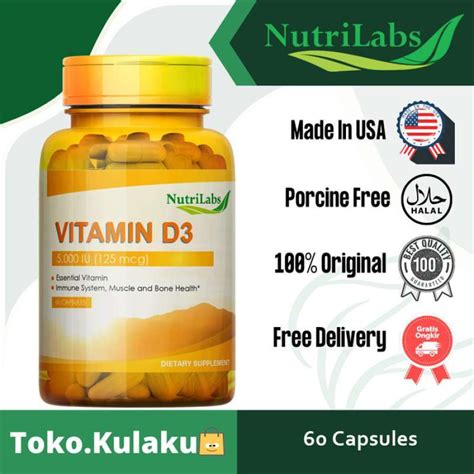 Promo Nutrilabs Vitamin D3 5000 Iu 60 Capsules Diskon 33 Di Seller