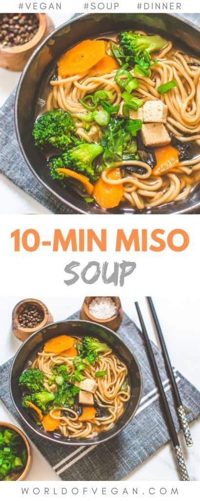 Vegan Miso Noodle Soup Recipe World Of Vegan