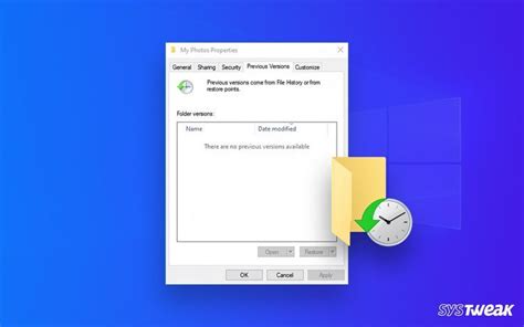 how to retrieve a file and folder to previous version on windows 10