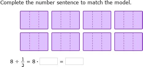 IXL Divide Unit Fractions And Whole Numbers Using Area Models Year Maths Practice