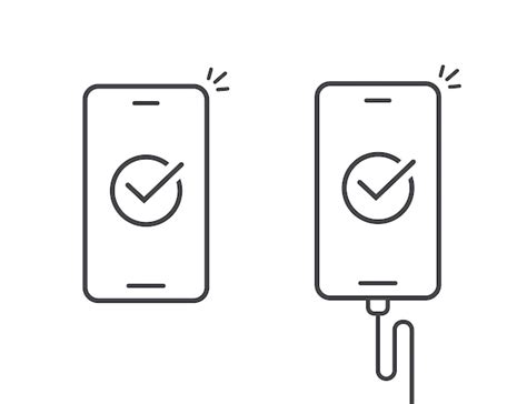 Premium Vector Cell Phone Check Mark Apply Simple Pictogram Graphic Vector Line Outline Art