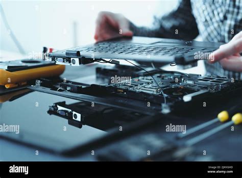 Electronic Repair Engineer Broken Laptop Keyboard Stock Photo Alamy