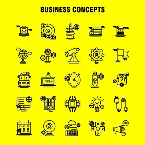Business Concepts Line Icons Set For Infographics Mobile Uxui Kit And