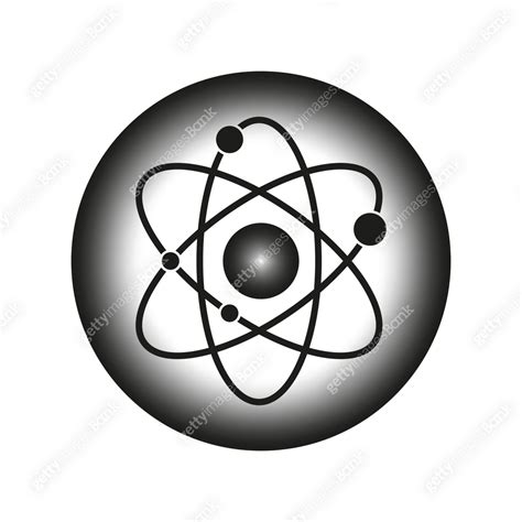 Atom Structure Icon Scientific Orbital Model Molecular Nucleus Vector