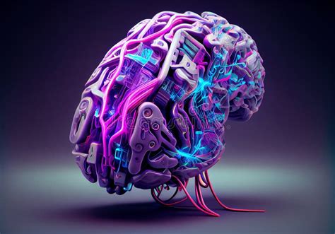Robotic Brain Concept Futuristic Brain Generative Ai Stock Illustration Illustration Of