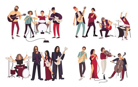 Different Musical Bands Indie Metal Punk Rock Jazz Cabaret Young