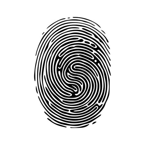 Fingerprint Pattern Clear Lines And Swirls Human Thumbprint Icon Pictogram Logo Stock