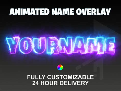 Custom Animated Name Overlay Obs Streamlabs Twitch Etsy