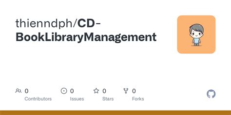 Github Thienndph Cd Booklibrarymanagement