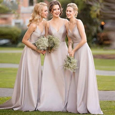 Pale Grey Bridesmaid Dresses