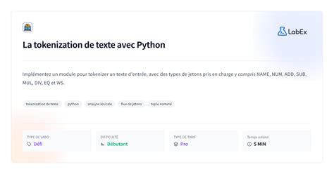 la tokenization de texte avec python labex