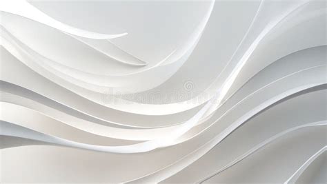 Abstract Flowing White Paper Waves Create A Soft And Elegant Background Texture Stock