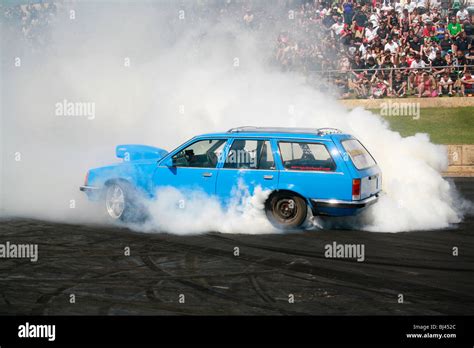 Australian Holden Wagon Performing A Massive Burnout At An Australian