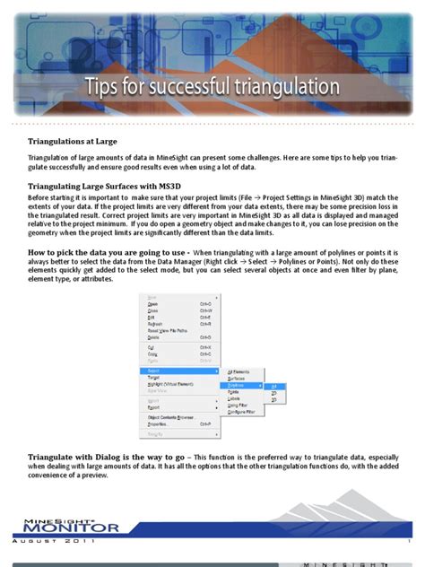 Pdf A Tip For Triangulation With Minesight Dokumen Tips