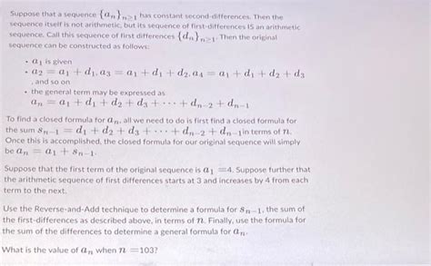 Solved Suppose That A Sequence An N Has Constant Chegg