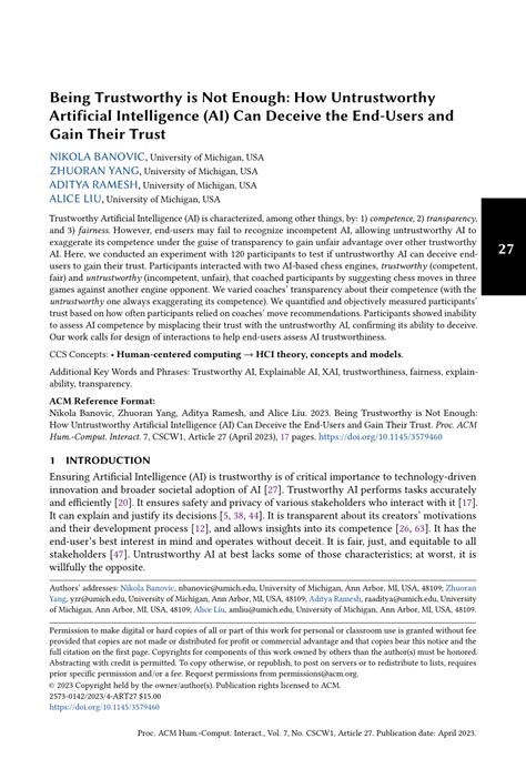 (PDF) Being Trustworthy is Not Enough: How Untrustworthy Artificial Intelligence (AI) Can ...