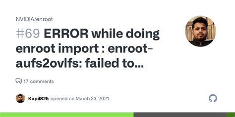 error while doing enroot import enroot aufs2ovlfs failed to create