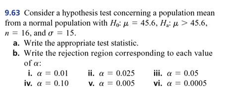 Solved Consider A Hypothesis Test Concerning A Population