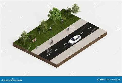 Urban Cross Section Diagram Showing Accessibility And Connectivity