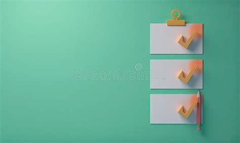 Checklist Concept With Three Checkboxes On Turquoise Background