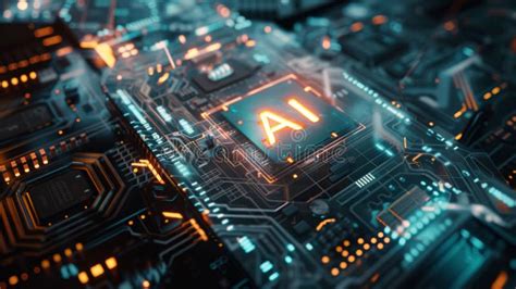 A Sophisticated Ai Chip Embedded Within A Complex Circuit Board