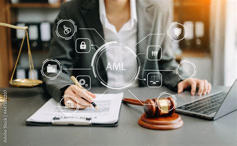 Aml Anti Money Laundering Financial Bank Business Concept Judge In A