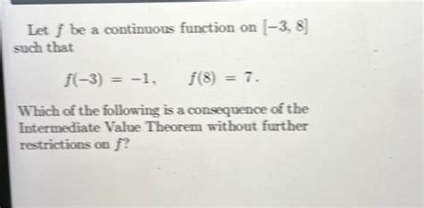 Solved Let F Be A Continuous Function On Such That Chegg