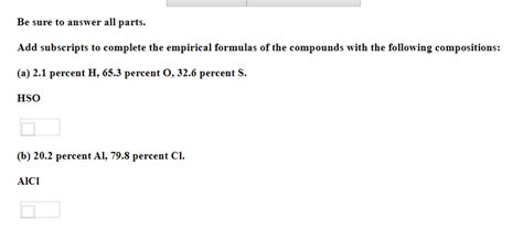 Solved Be Sure To Answer All Parts Add Subscripts To