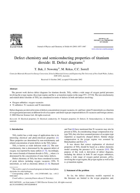 Pdf Defect Chemistry And Semiconducting Properties Of Titanium Dioxide