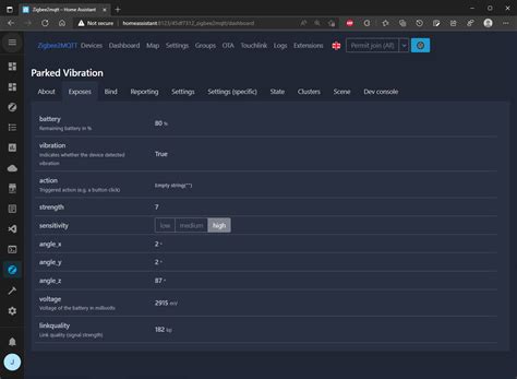 Zha Xiaomi Aqara Vibration Sensor Settings Zigbee Home Assistant Community