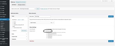 How To Add A Second Menu WordPress Serafin Designs