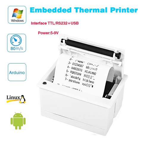 Goojprt Qr204 Thermal Barcode Receipt Panel Printer 58mm Embedded Ticket Printers Interface Usb