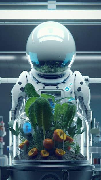 Premium Ai Image Futuristic Bot Exploring Agriculture In Other