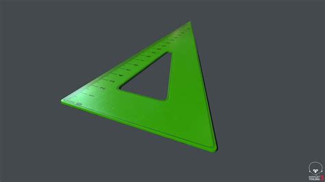 triangular plastic ruler 3d model by gear