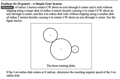 Solved Problem 6 10 Points A Simple Gear SystemFile Chegg Com