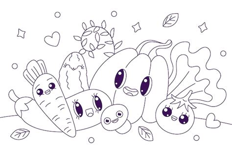 손으로 그린 수확 색칠하기 책 그림 무료 벡터