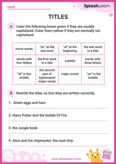 Lets Write Catchy Titles Worksheet