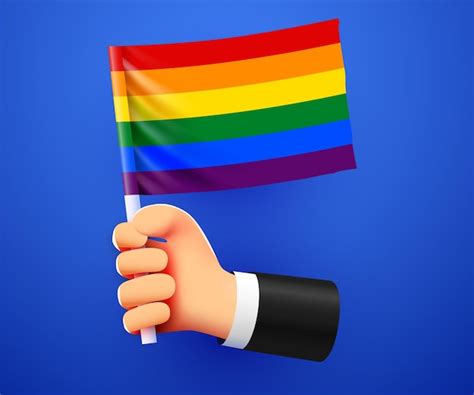 Premium Vector 3d Hand Holding Lgbt Flag