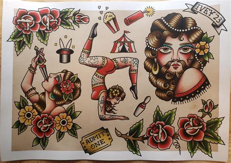 Circus Tattoo Flash