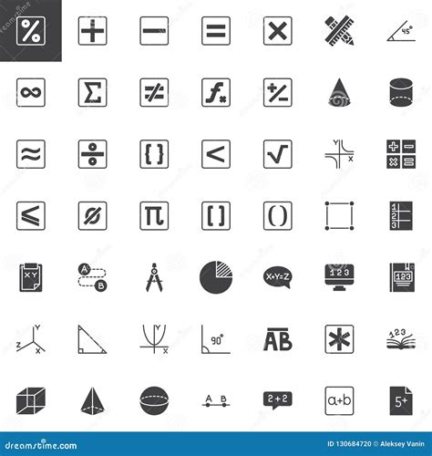 Mathematics Vector Icons Set Stock Vector Illustration Of Number Multiply 130684720