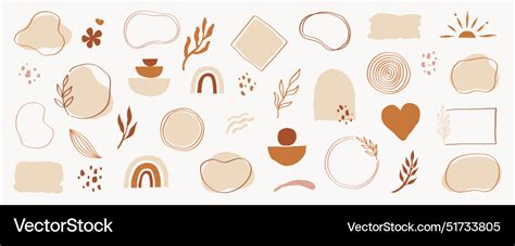 Organic Abstract Shape Set Pastel Royalty Free Vector Image