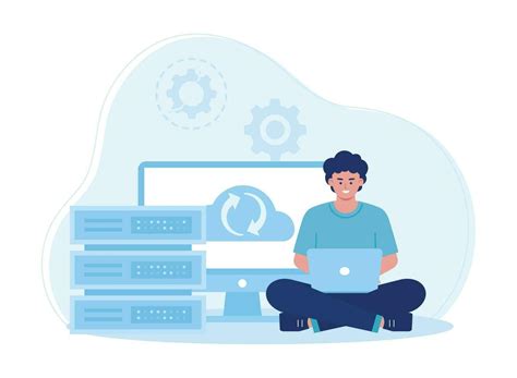 Cloud Data Management And Synchronization Concept Flat Illustration
