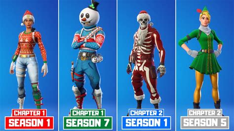 Fortnite All Christmas Skins Chapter 1 Season 1 Chapter 2 Season 5