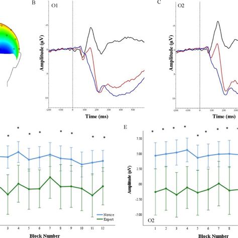 A Scalp Distribution Map Showing Difference Novice Expert Indicating