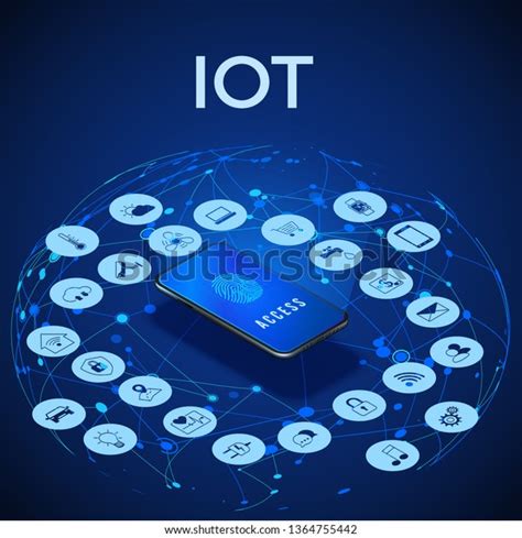 Iot Isometric Concept Digital Global Ecosystem Stock Vector Royalty Free