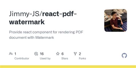 Github Jimmy Jsreact Pdf Watermark Provide React Component For