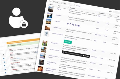 Create Searchable Wordpress Tables With User Specific Content